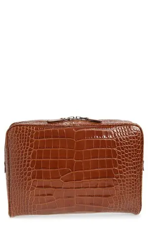 TOM FORD Croc Embossed Leather Laptop Case - Caramel