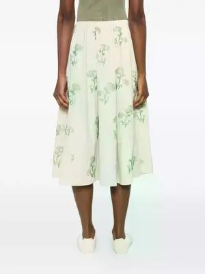 Maje Floral A-line Midi Skirt
