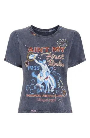 Cinq À Sept Ain't My First Rodeo T-shirt - Navy Multi