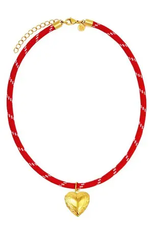 PETIT MOMENTS Heart Locket Paracord Necklace - Red