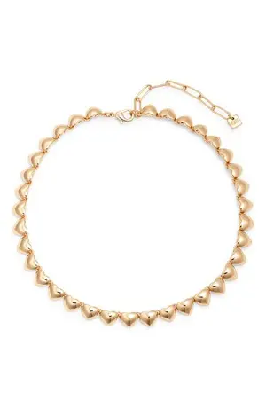 OPEN EDIT Puffy Heart Collar Necklace - Gold
