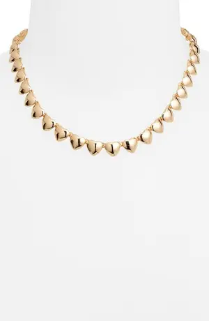OPEN EDIT Puffy Heart Collar Necklace
