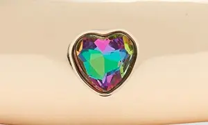OPEN EDIT Faceted Heart Hinged Bangle Bracelet - Rainbow- Gold