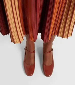 TOD'S Patent Leather Mary Jane Pumps - Brown