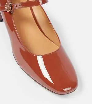 TOD'S Patent Leather Mary Jane Pumps - Brown