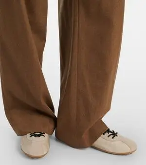 TOD'S Suede-trimmed Satin Sneakers - White