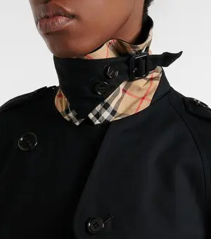 Burberry Cropped Cotton Gabardine Trench Jacket - Black