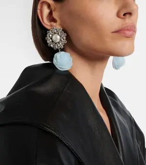 Magda Butrym Floral Appliqué Drop Earrings