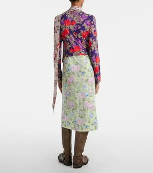 Acne Studios Dalmati Floral Midi Dress - Multicoloured