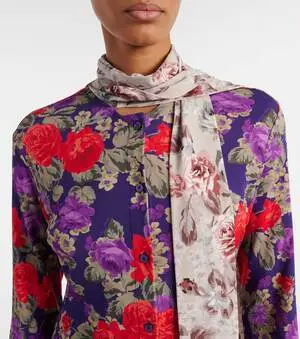 Acne Studios Dalmati Floral Midi Dress - Multicoloured