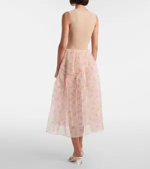 Simone Rocha Floral Tulle Midi Skirt