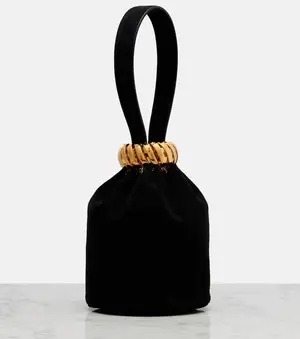 Alaïa Motion Mini Embellished Suede Top-handle Bag