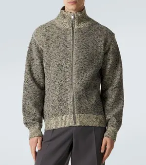 JIL SANDER Wool And Cotton Zip-up Cardigan