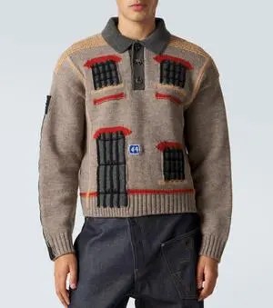 JW Anderson Embroidered Wool Polo Sweater