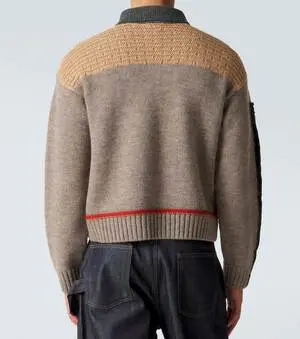JW Anderson Embroidered Wool Polo Sweater