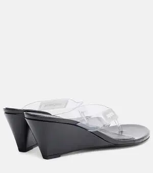 Coperni Logo Pvc Wedge Thong Sandals - Transparent
