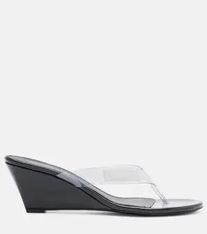 Coperni Logo Pvc Wedge Thong Sandals - Transparent