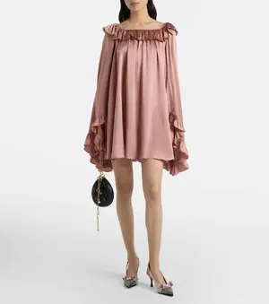 Chloé Ruffled Silk Satin Minidress