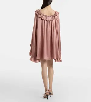 Chloé Ruffled Silk Satin Minidress