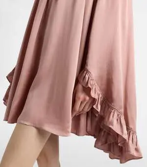 Chloé Ruffled Silk Satin Minidress