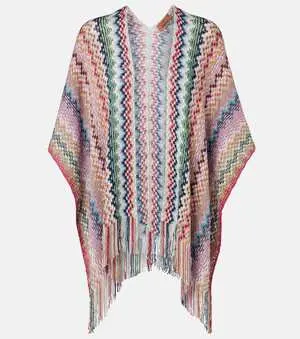 Missoni Zigzag Fringed Poncho - Multicoloured