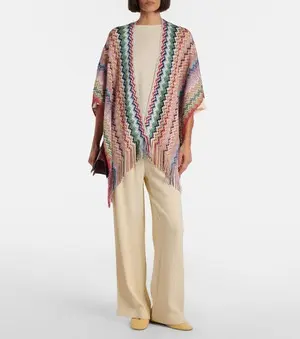 Missoni Zigzag Fringed Poncho - Multicoloured