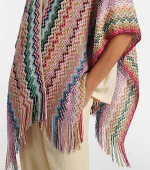 Missoni Zigzag Fringed Poncho - Multicoloured