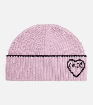 Chloé Encœur Wool And Cashmere Beanie - Pink