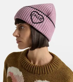 Chloé Encœur Wool And Cashmere Beanie - Pink