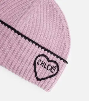 Chloé Encœur Wool And Cashmere Beanie - Pink
