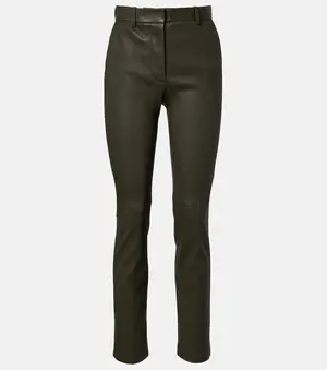 Women's Green Leather Pants