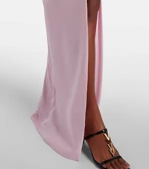 Versace Draped One-shoulder Ruched Gown - Pink