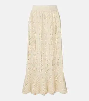 Zimmermann Crochet Cotton Midi Skirt - White