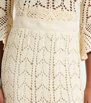 Zimmermann Crochet Cotton Midi Skirt - White