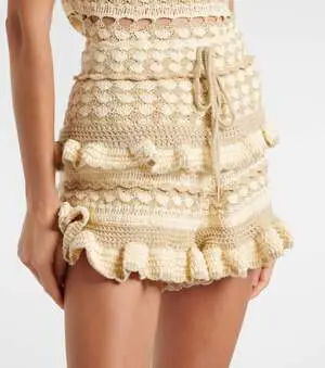 Zimmermann Wanderlust Crochet Tiered Shorts