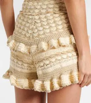 Zimmermann Wanderlust Crochet Tiered Shorts