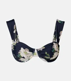 MONTCE Liz Floral Bikini Top - Blue
