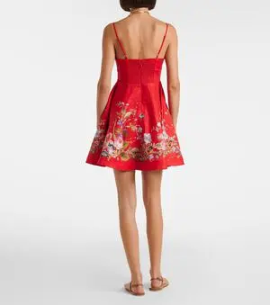 Zimmermann Patience Floral Linen Mini Dress - Red