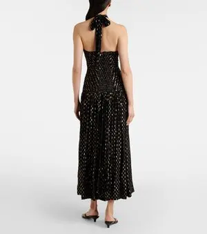Zimmermann Daylight Halterneck Lamé Midi Dress
