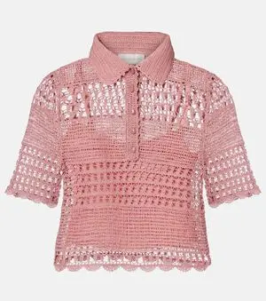 Zimmermann Wanderlust Crochet Cotton-blend Top - Pink