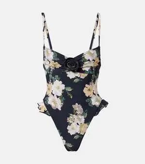 MONTCE Liz Floral One-piece Swimsuit - Blue