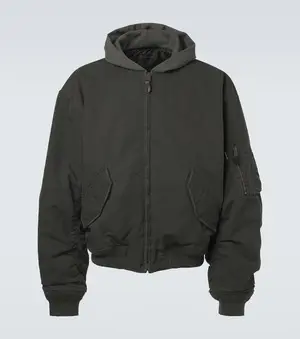 Balenciaga Cotton-blend Hooded Bomber Jacket