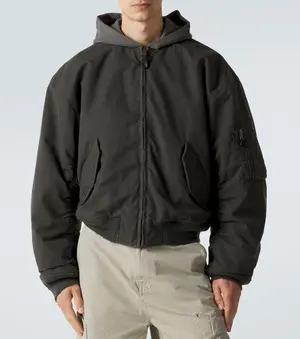 Balenciaga Cotton-blend Hooded Bomber Jacket
