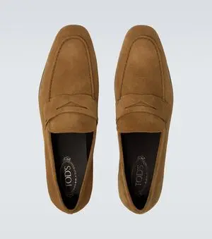TOD'S Suede Penny Loafers - Brown