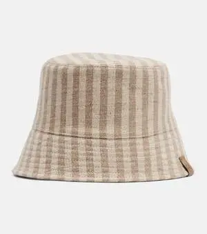Brunello Cucinelli Striped Bucket Hat - Beige