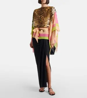 Roberto Cavalli Printed Silk Top