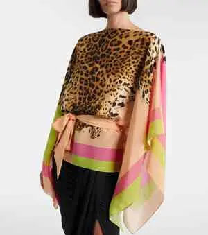 Roberto Cavalli Printed Silk Top
