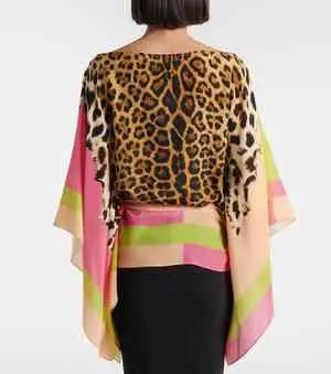 Roberto Cavalli Printed Silk Top