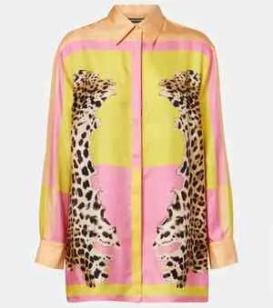 Roberto Cavalli Printed Silk Shirt