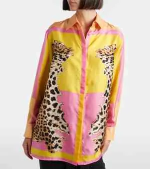 Roberto Cavalli Printed Silk Shirt